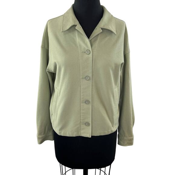 Uniqlo | Jackets & Coats | Uniqlo Light Sage Green Buttonup Boxy ...